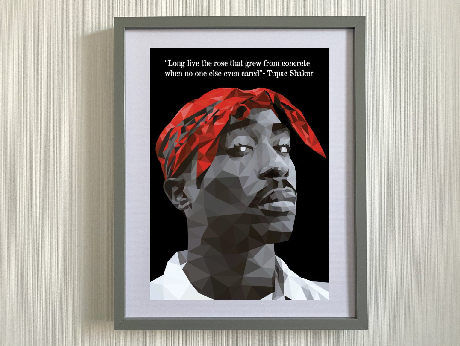 Tupac print- Low Poly Art Print – Hayley Ryan Art